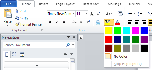 Udjusting Highlight Colors In Word Pilotrs